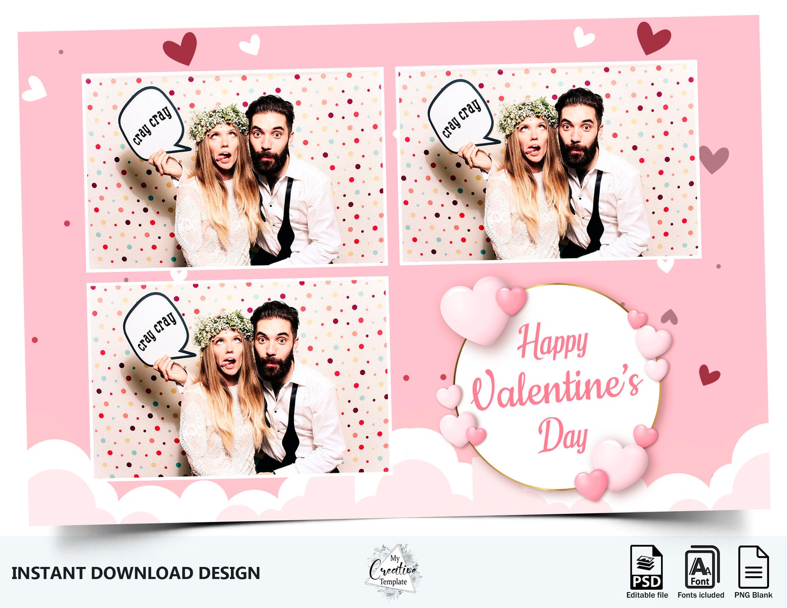 Photo Booth Template Valentine's Photo Booth Template - Etsy