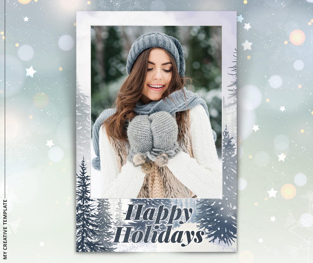 Winter Photo Booth Template, Holiday Photo Booth Template, 4x6 ...