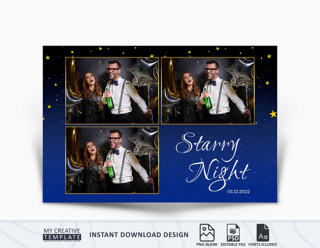 Photo Booth Template, Prom Photo Booth Template, A Night Under the ...
