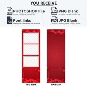 Photo Booth Templates, Valentine's Day Photo Booth Template, Hearts ...