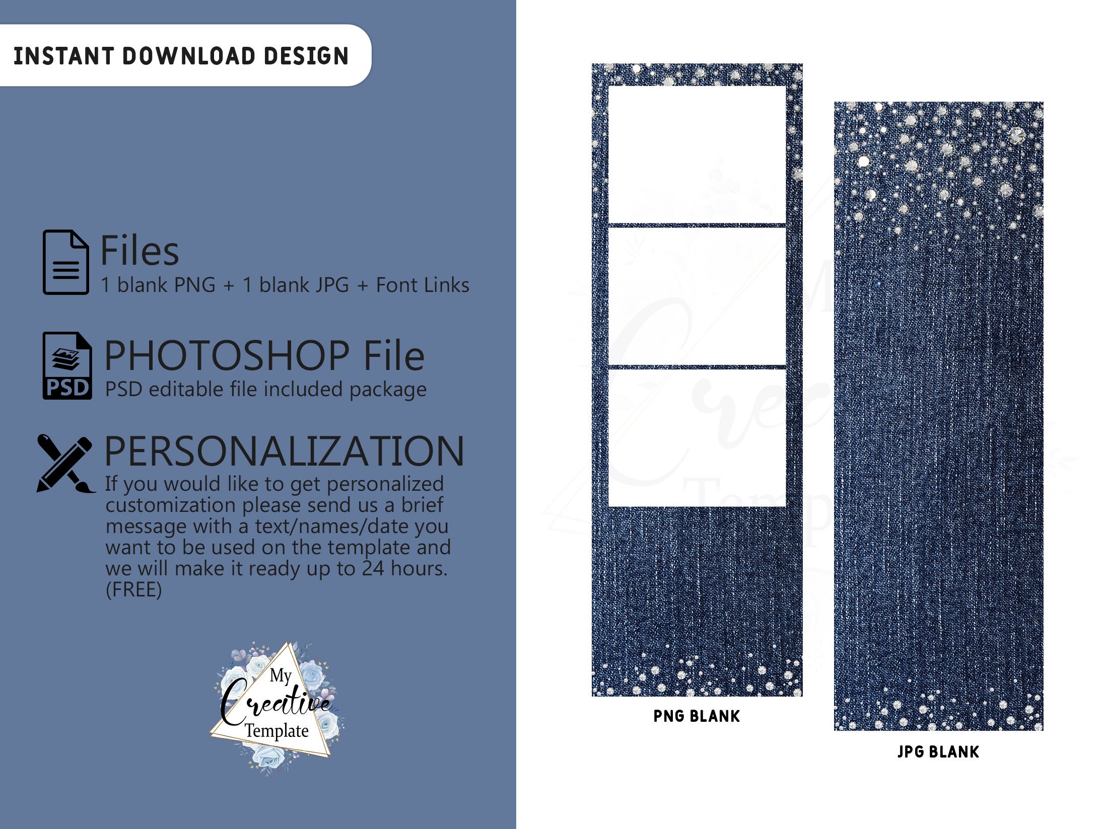 Denim & Diamonds Photo Booth Template, Birthday Photo Booth Template ...