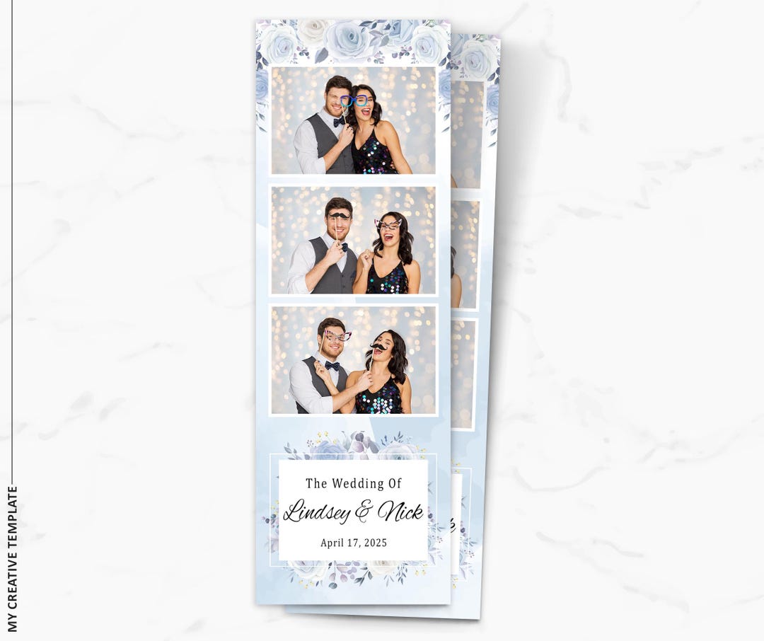 Photobooth Template | Wedding Photo Booth Template | 2x6 Strip ...