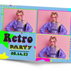 Retro Photo Booth Template, 90's Photo Booth Template, Photo Booth ...