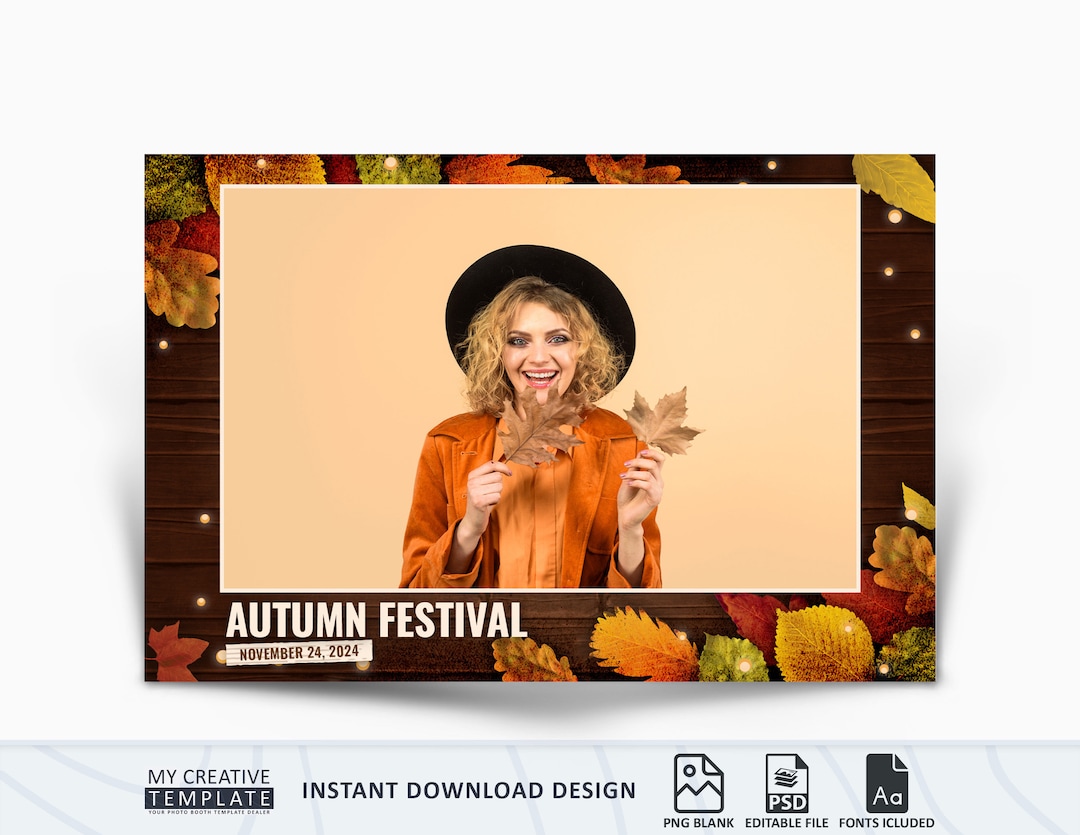 Template Photo Booth, Fall Photo Booth Template, Autumn Photobooth ...
