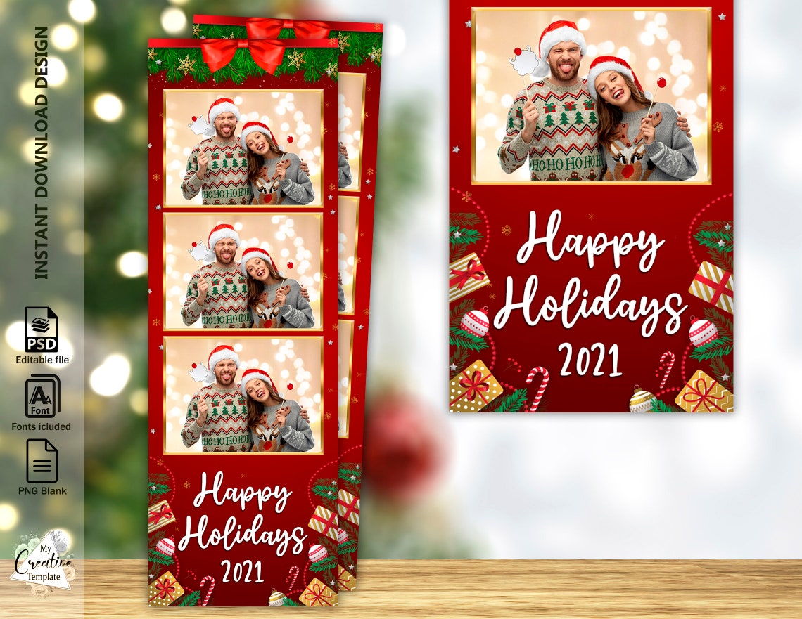 Holiday Photo Booth Template Christmas Photo Booth Template - Etsy