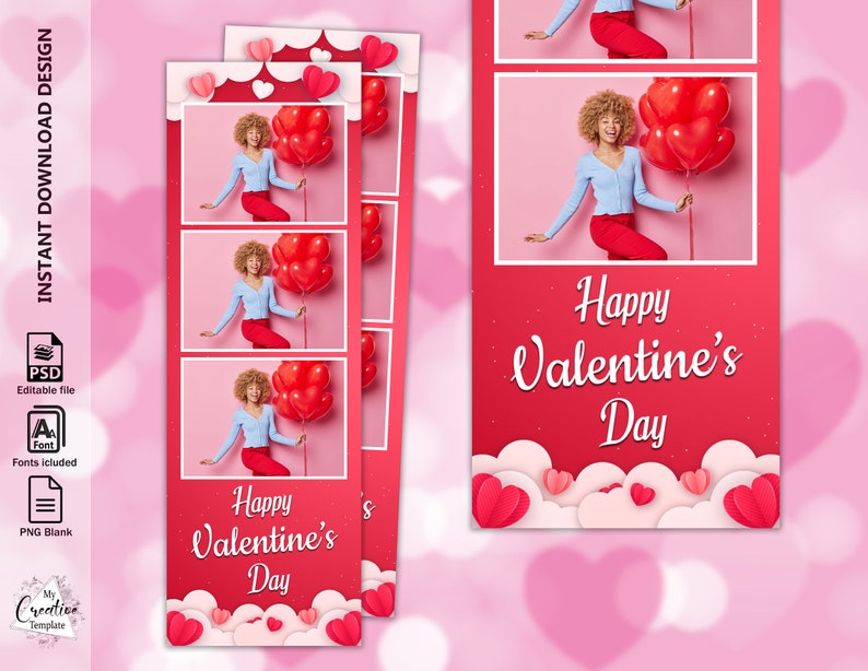 Valentine's Photo Booth Template Valentine's Day - Etsy