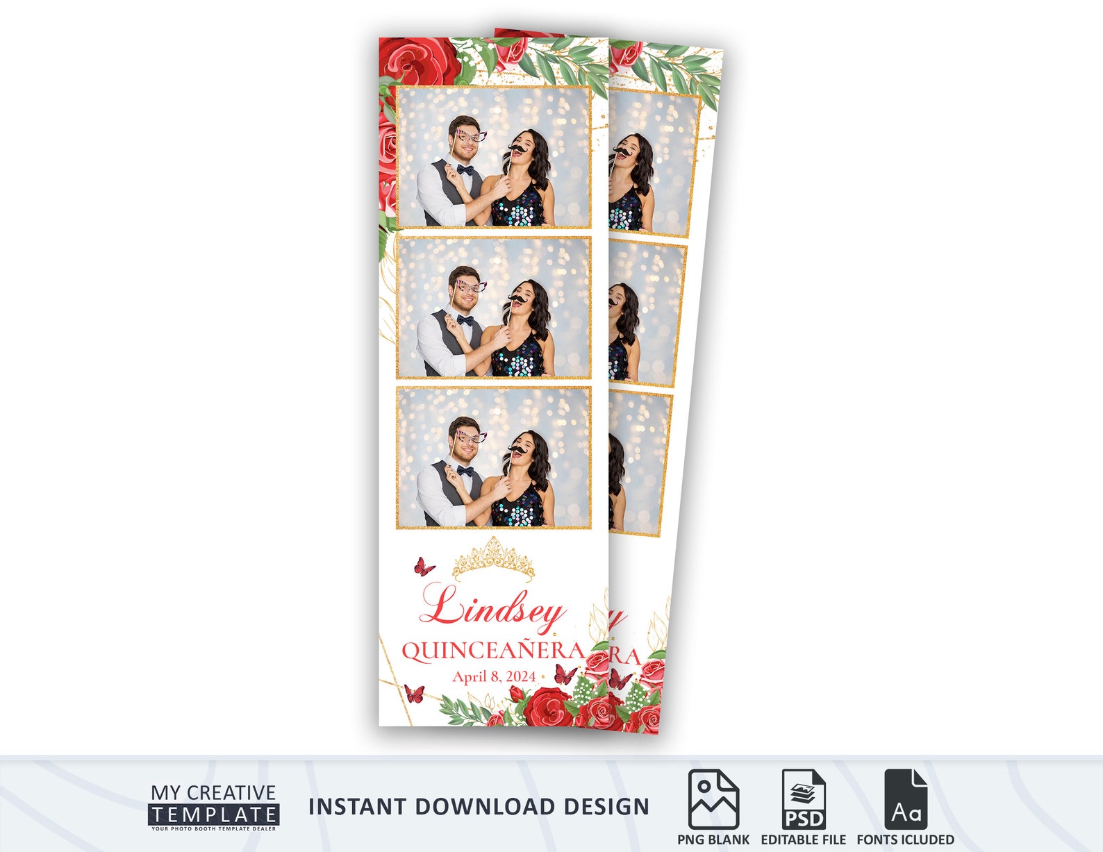 Quinceanera Photo Booth Template, Birthday Photo Booth Template ...