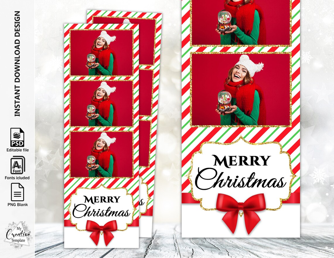 Christmas Photo Booth Template Holiday Photo Booth Template - Etsy