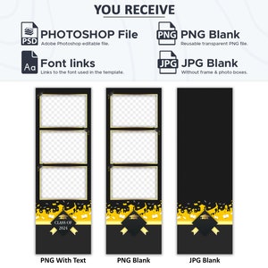Photo Booth Template Graduation, Photobooth Template, Grad Party Photo ...