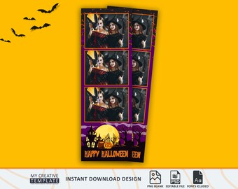 Halloween Photo Booth Template, Photo Booth Template, Photobooth ...
