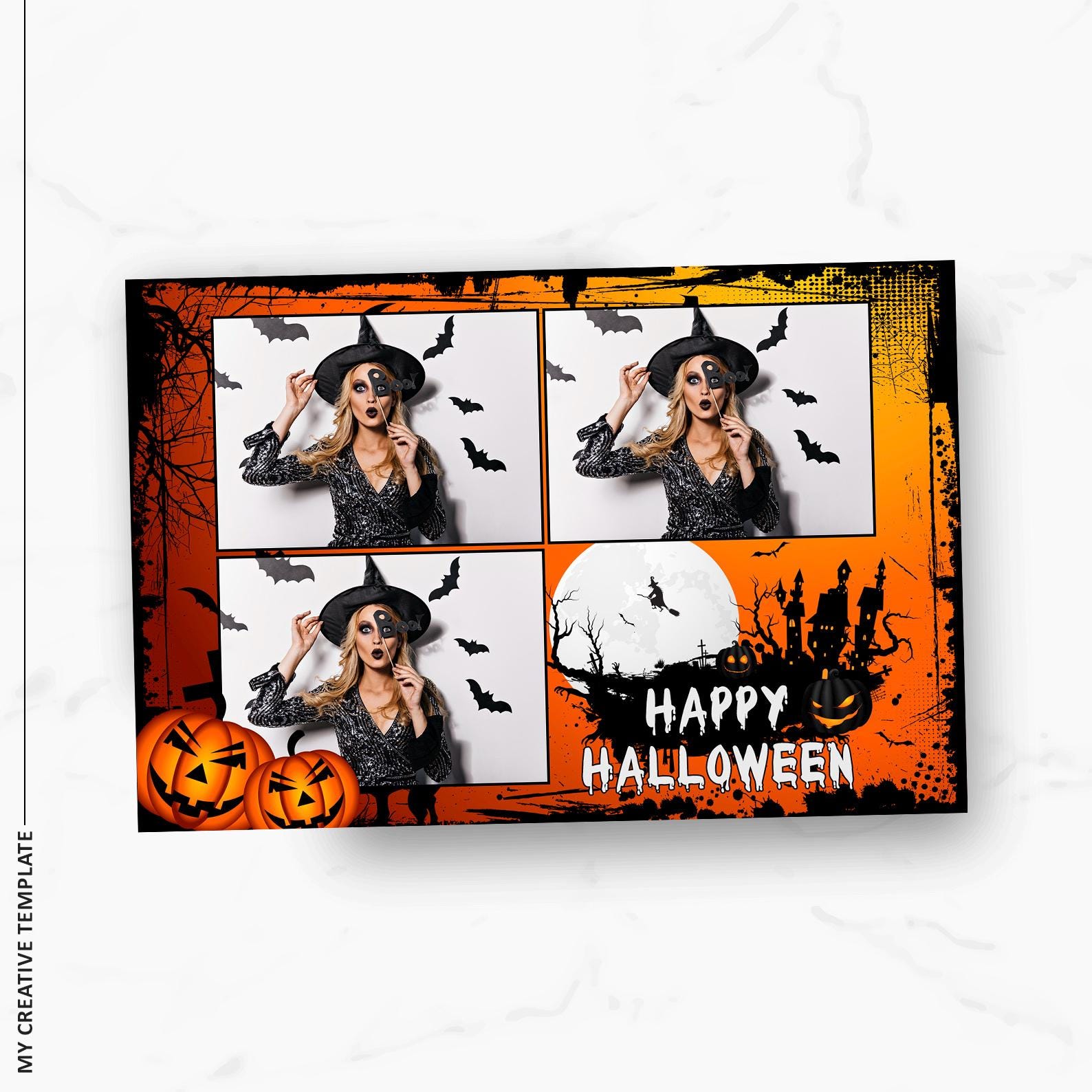 Scary Halloween Photobooth Template | Spooky Party Photo Booth Overlay ...