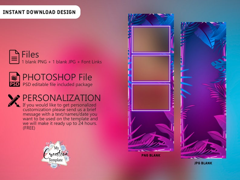 Photo Booth Template Neon Photo Booth Template Photo Booth | Etsy