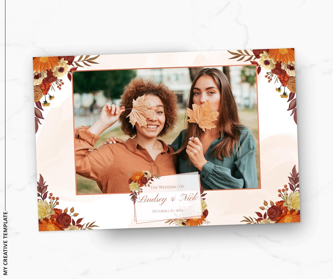 Fall Wedding Photo Booth Template, Autumn Photobooth Template ...