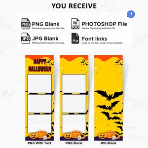 Halloween Photobooth Template | Spooky Night Photo Booth Overlay | 2x6 ...