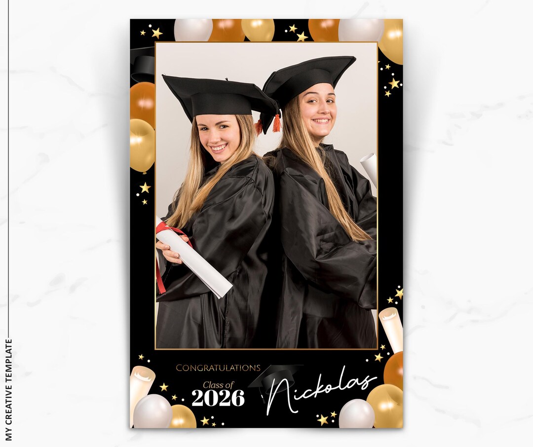 Photo Booth Template Graduation, Class of Photobooth Template,4x6 Grad ...