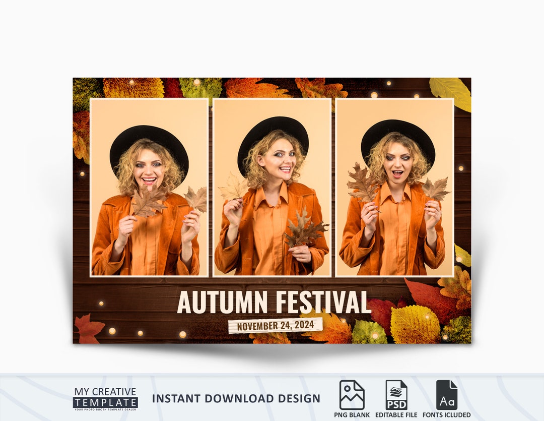 Template Photo Booth, Fall Photo Booth Template, Autumn Photobooth ...
