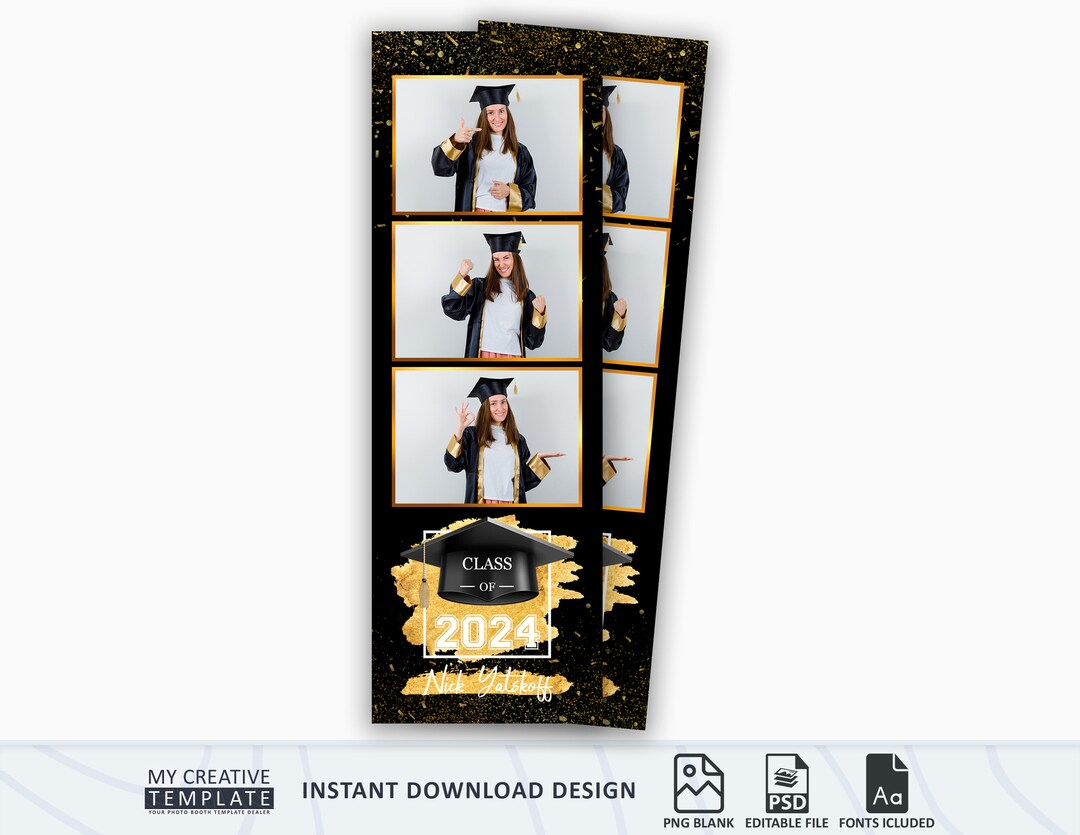 Photo Booth Template Graduation, Class of Photobooth Template, Grad ...