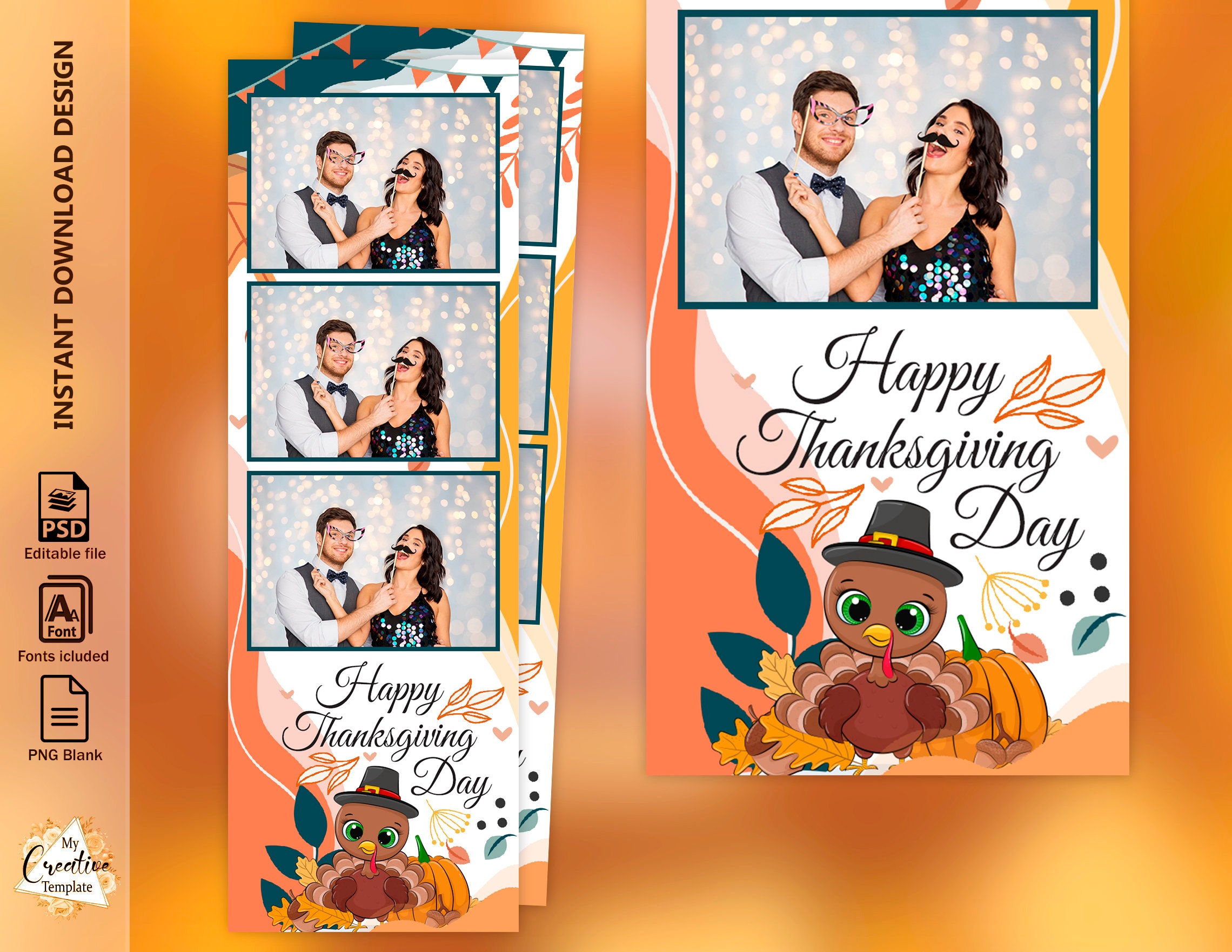 Thanksgiving Photo Booth Template Fall Photo Booth Template - Etsy