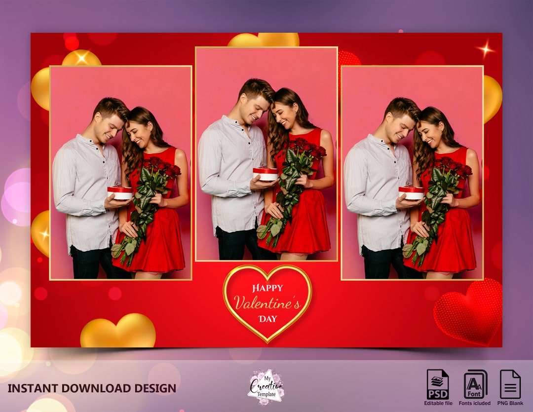 Photo Booth Template Valentine's Photo Booth Template - Etsy