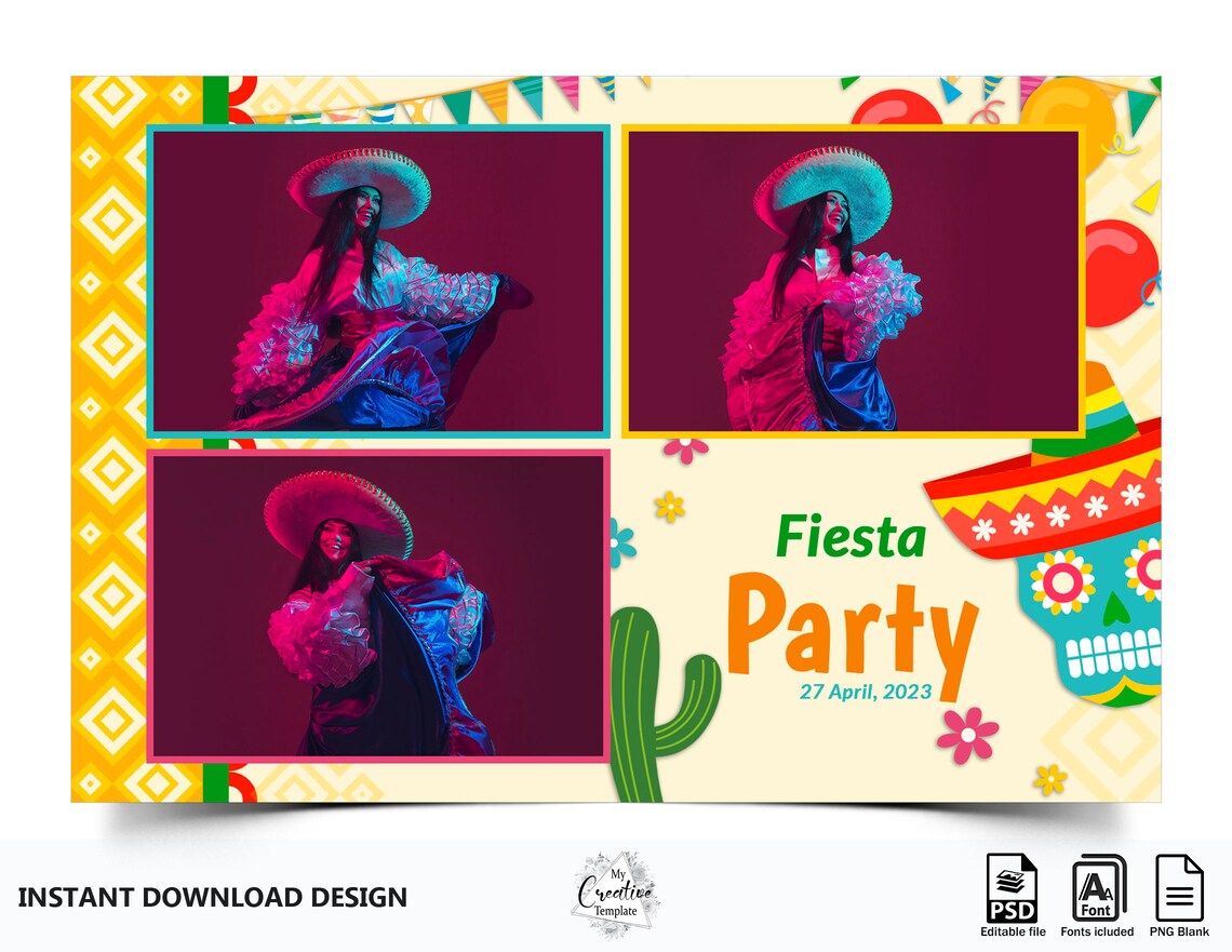 Fiesta Photo Booth Template Mexican Fiesta Photo Booth - Etsy