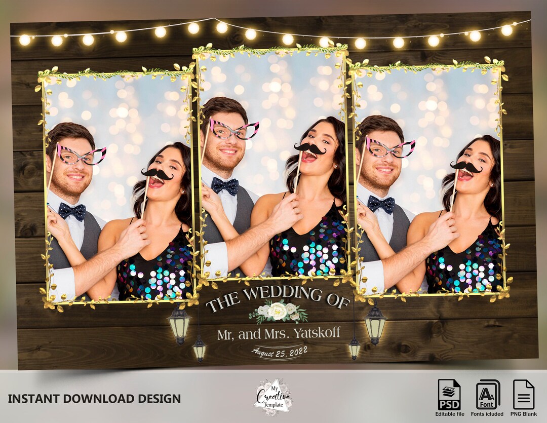 Rustic Wedding Photobooth Template Floral Photobooth - Etsy