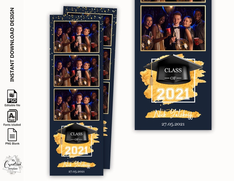 Photo Booth Template Graduation Class of Photobooth Template | Etsy
