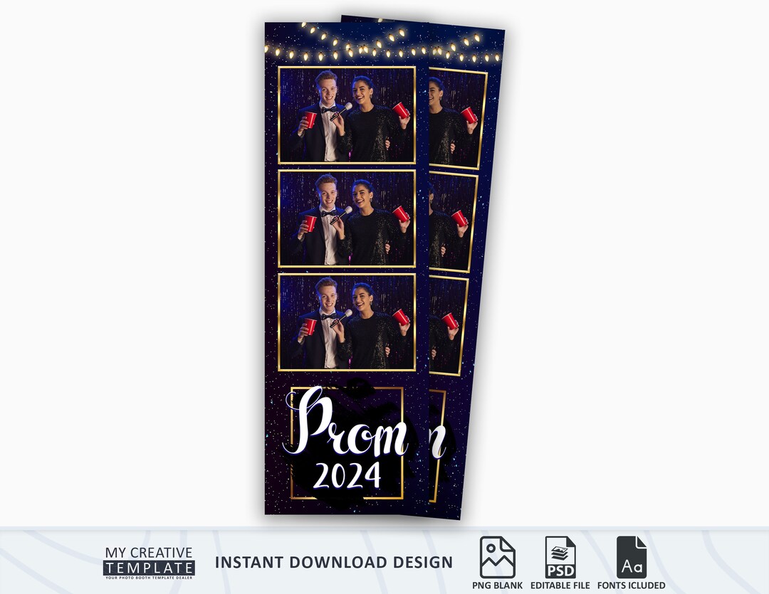 Photo Booth Template Prom, Photobooth Template, Starry Night Photo ...