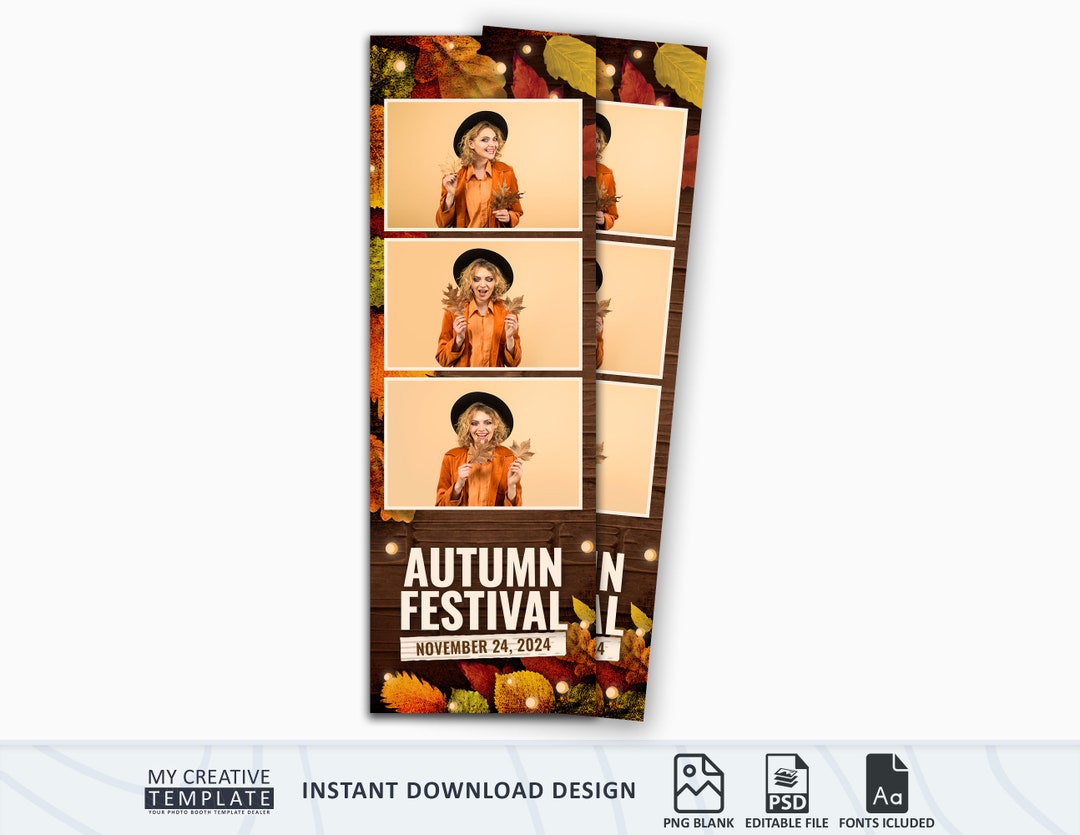 Template Photo Booth, Fall Photo Booth Template, Autumn Photobooth ...