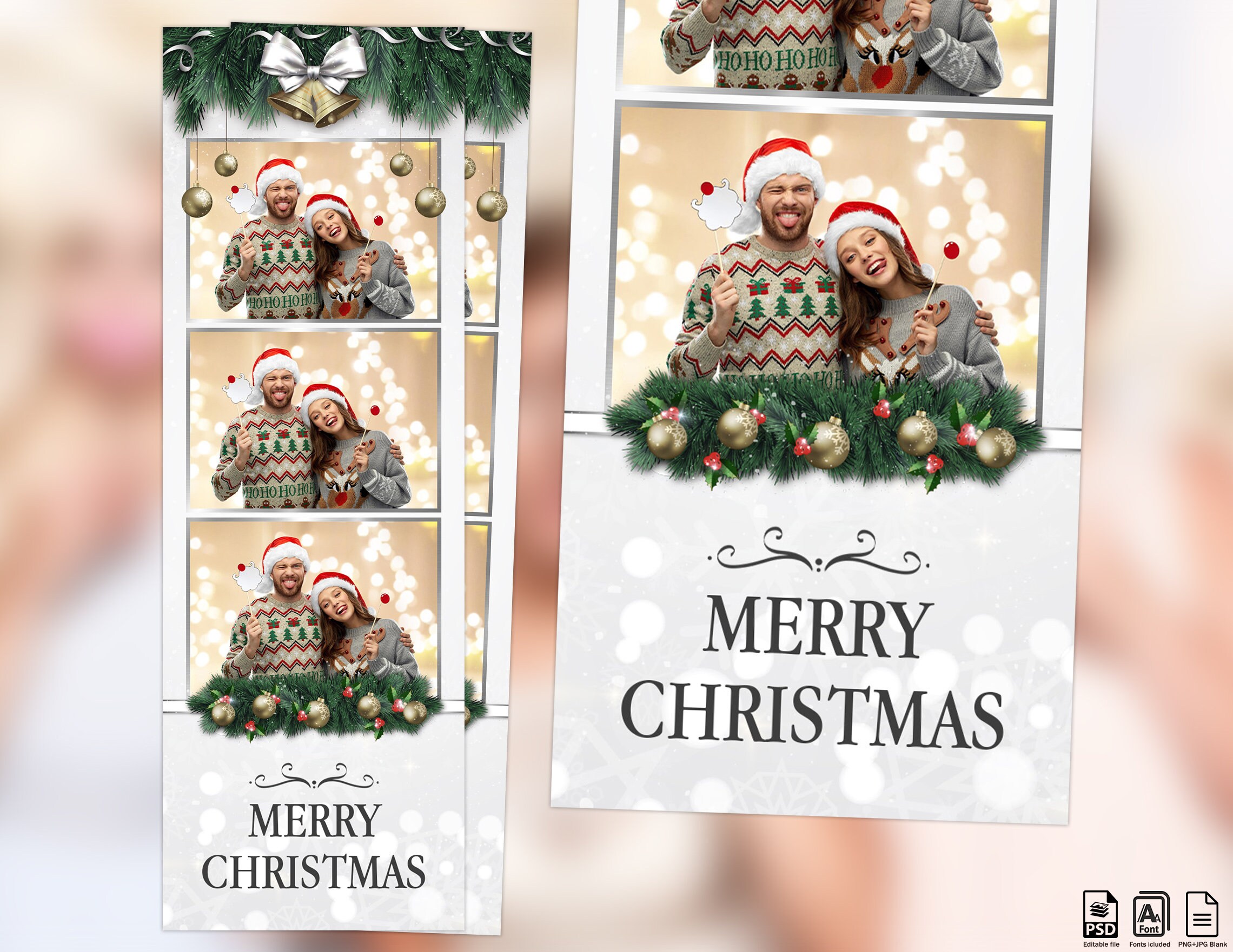 Christmas Photo Booth Template Holiday Photo Booth Template | Etsy