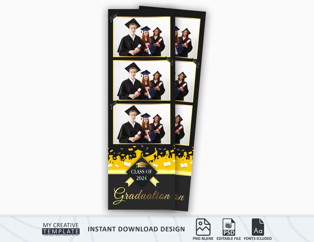 Photo Booth Template Graduation, Photobooth Template, Grad Party Photo ...