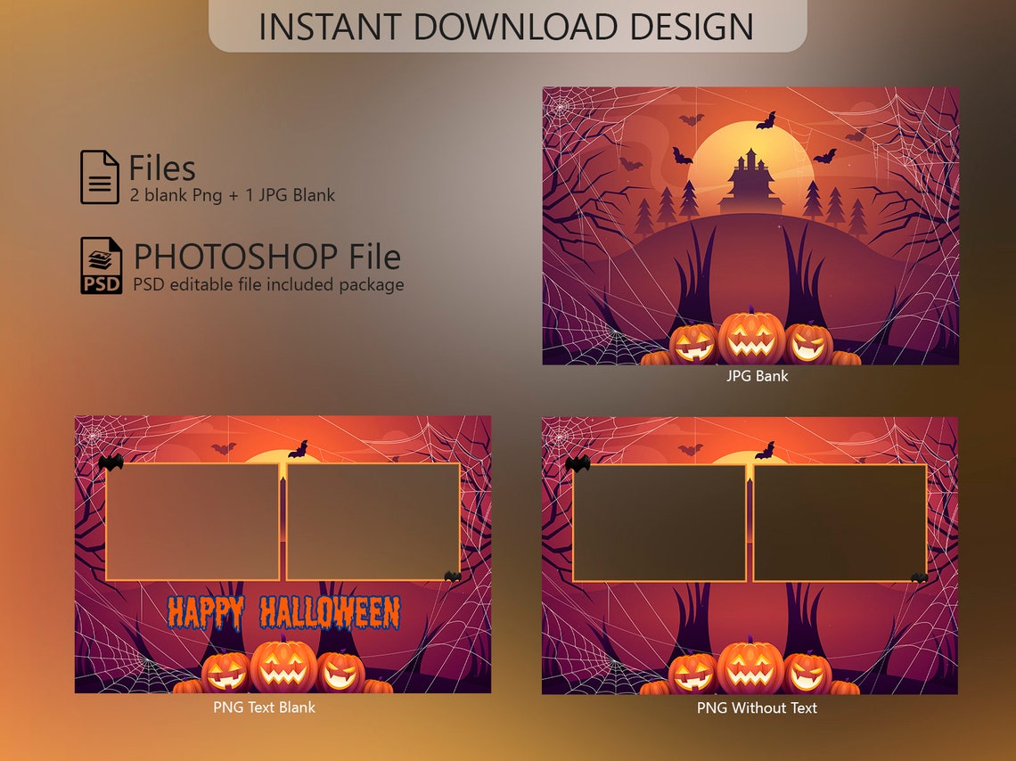 Photo Booth Template Halloween Photo Booth Template Pumpkin - Etsy