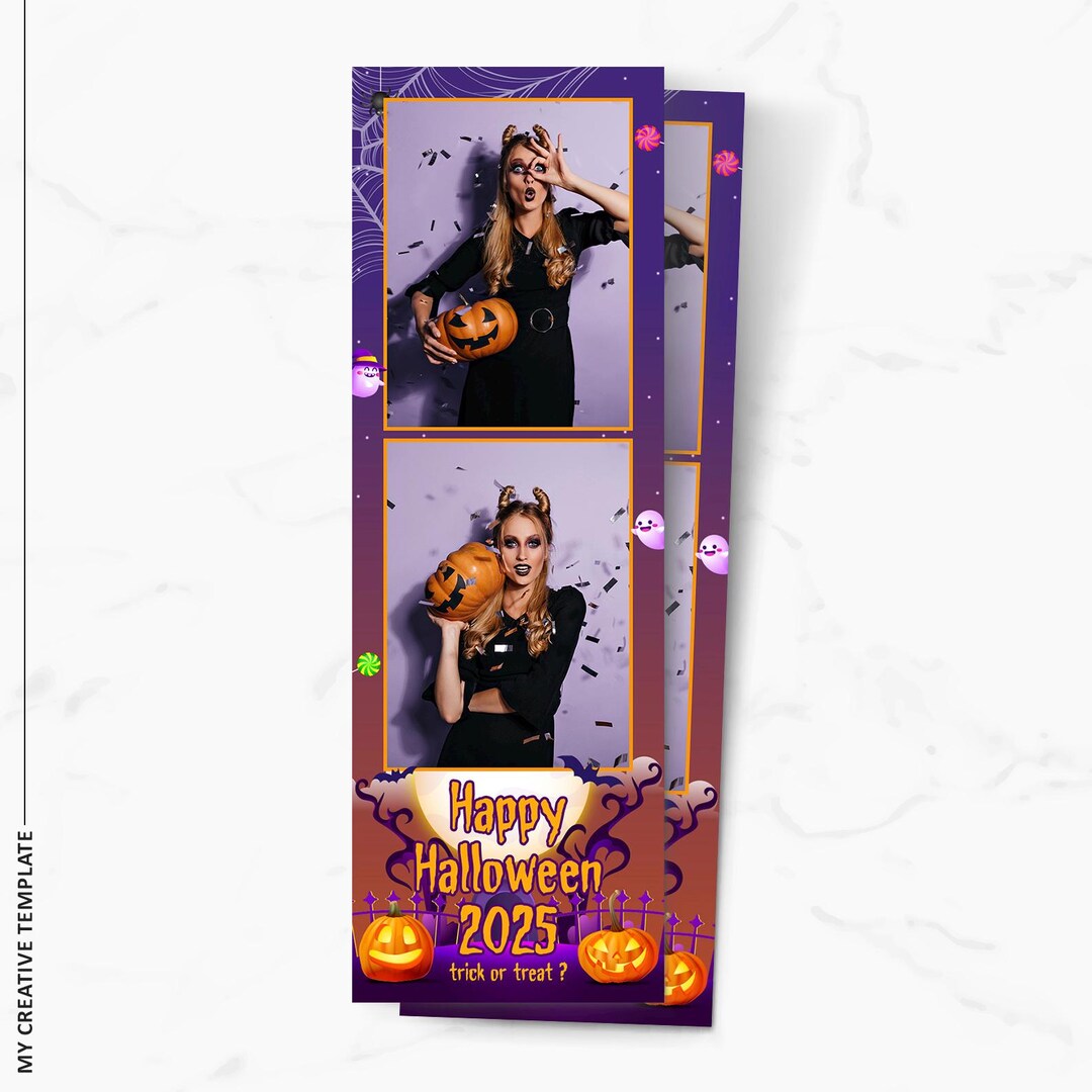 Halloween Photobooth Template | Salsa App Photo Booth Overlay | 2x6 ...