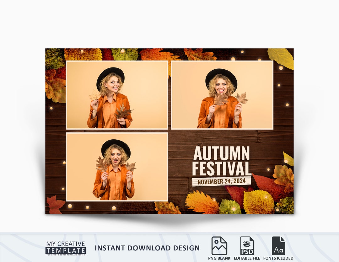 Template Photo Booth, Fall Photo Booth Template, Autumn Photobooth ...