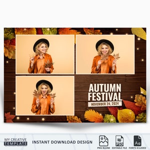 Template Photo Booth, Fall Photo Booth Template, Autumn Photobooth ...