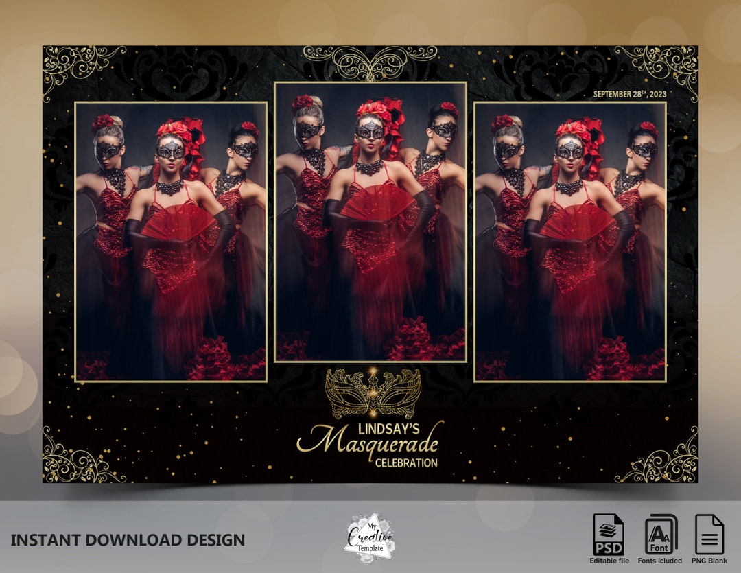 Carnival Photo Booth Template Masquerade Photo Booth - Etsy