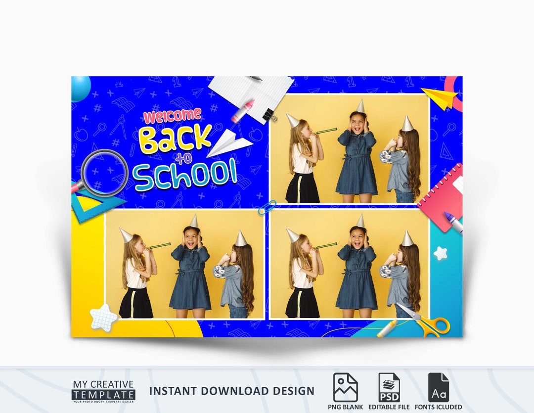 Photo Booth Template, Back to School Photo Booth Template, Photo Booth ...