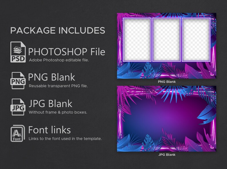 Photo Booth Template Neon Photo Booth Template Photo Booth - Etsy
