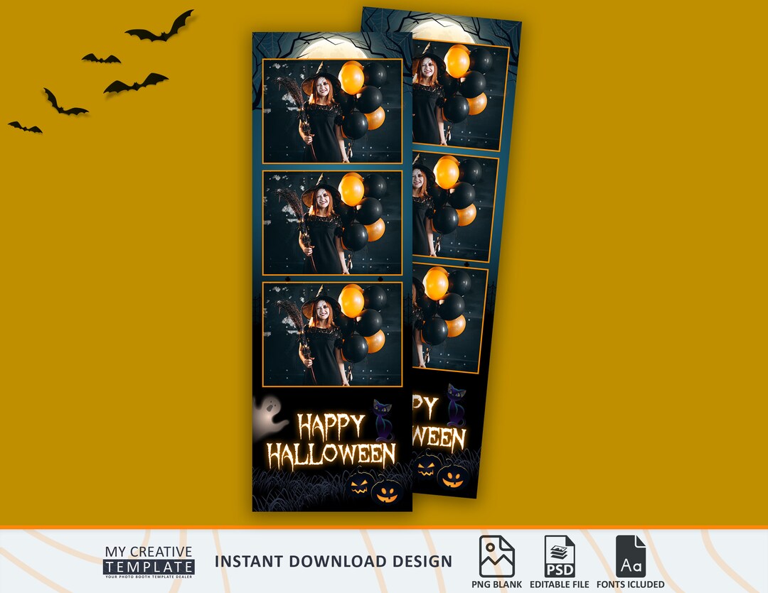 Halloween Photo Booth Template, Photo Booth Template, Happy Halloween ...