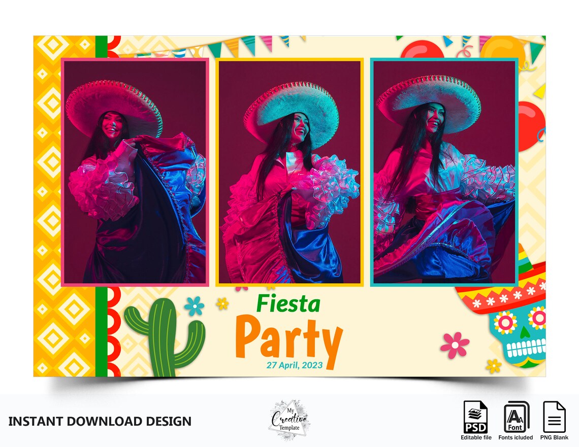 Fiesta Photo Booth Template Mexican Fiesta Photo Booth - Etsy