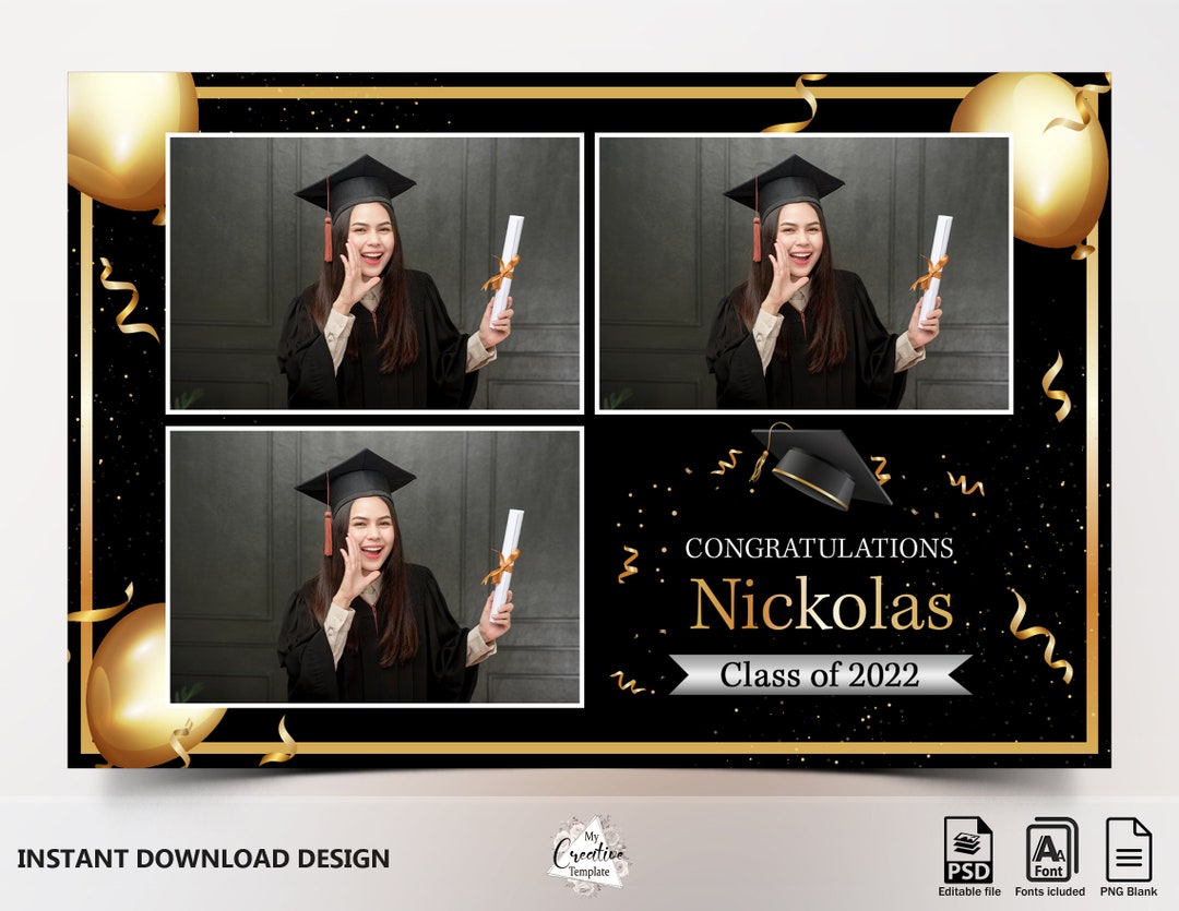 Photo Booth Template Graduation Class of Photobooth Template - Etsy
