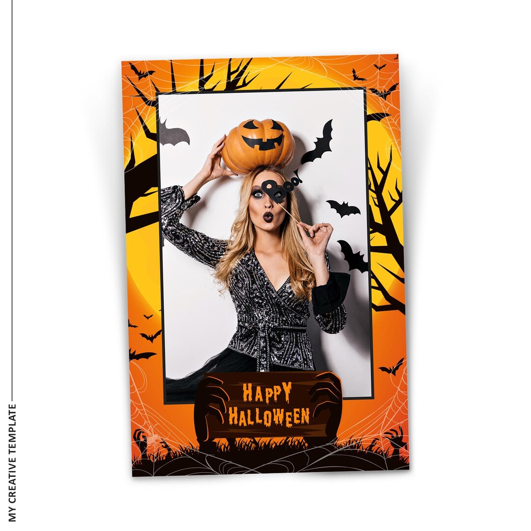Halloween Photobooth Template | Spooky Party Photo Booth Overlay | 4x6 ...