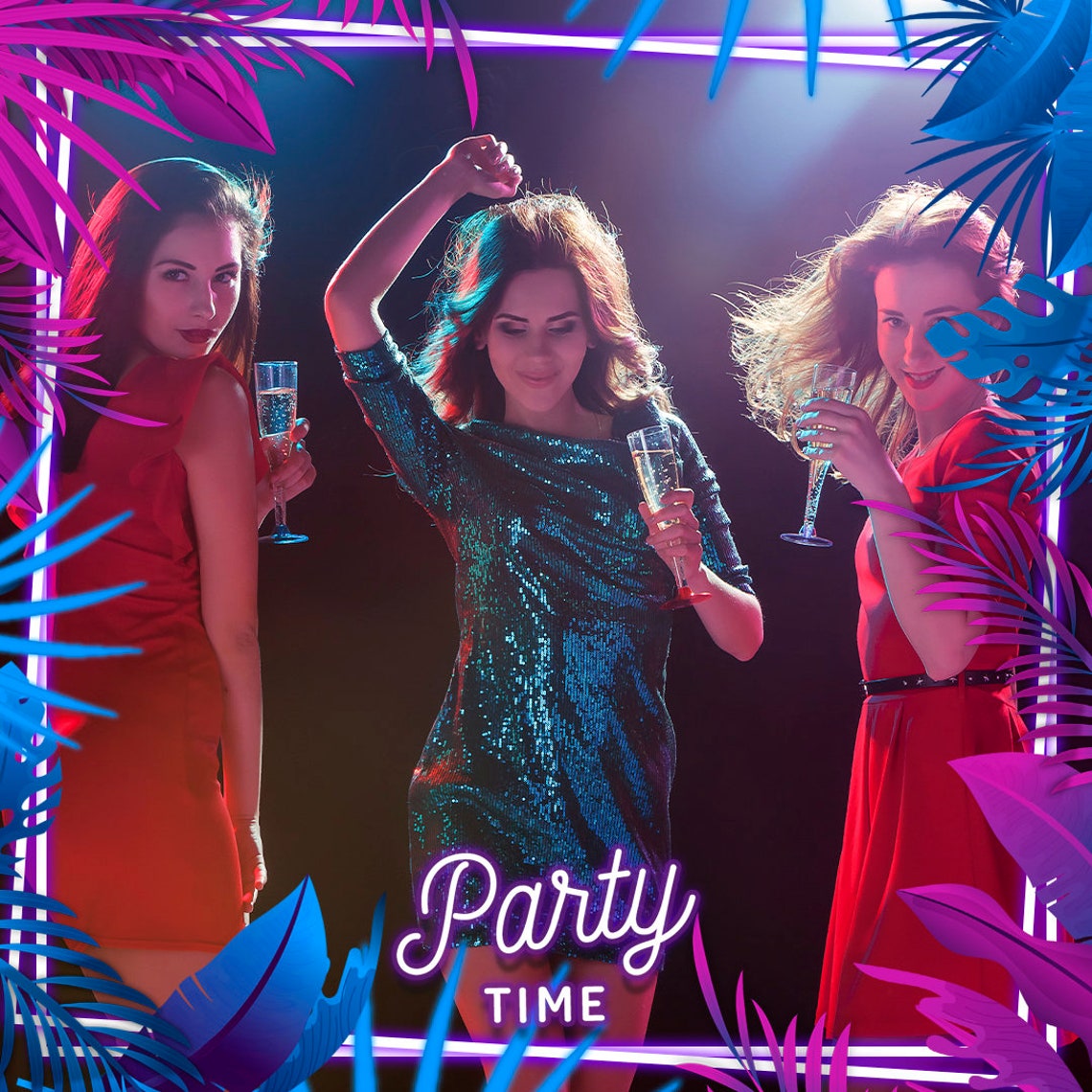 360 Booth Photo Template Neon 360 Booth Overlay Neon Frame - Etsy