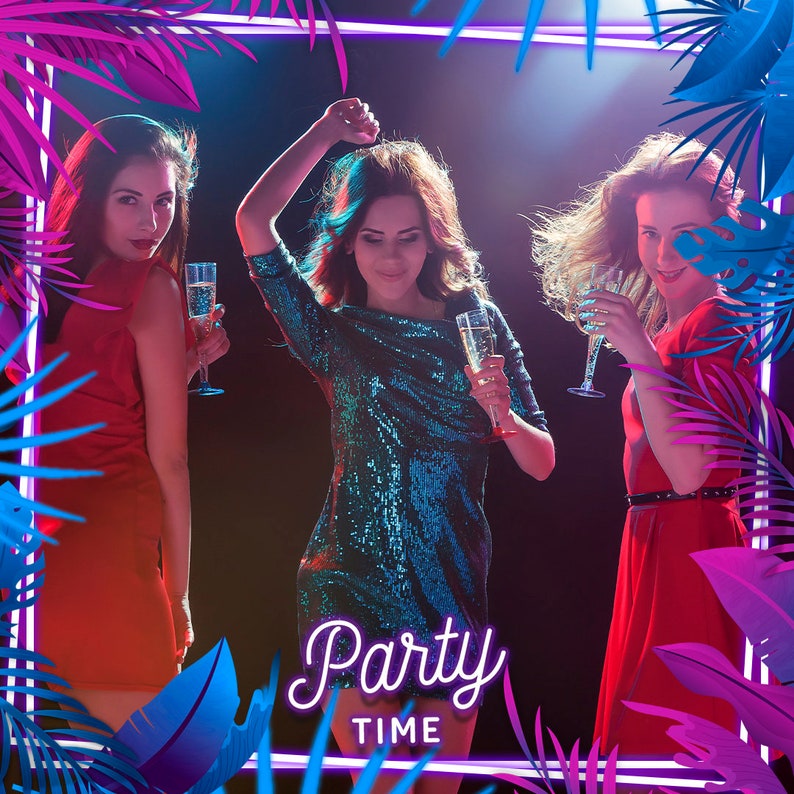 360 Booth Photo Template Neon 360 Booth Overlay Neon Frame - Etsy