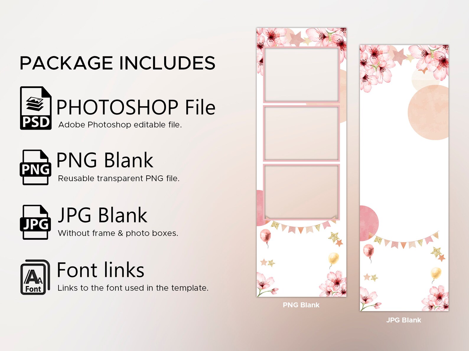 2x6 Photo Booth Template Photo Booth Template Birthday - Etsy