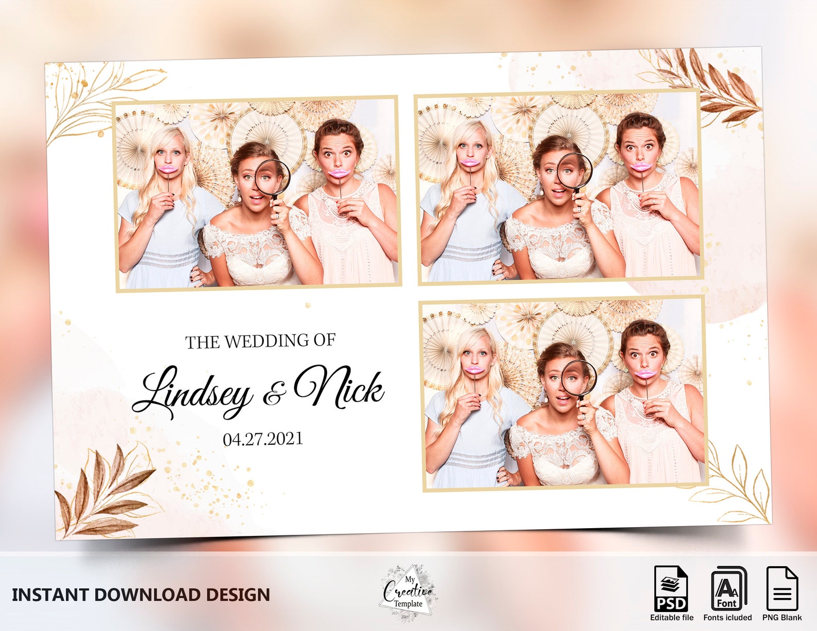 Wedding Photobooth Template Floral Photobooth Template 4x6 Etsy UK