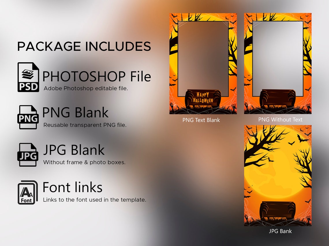 Halloween Photo Booth Template Photo Booth Template Zombie - Etsy