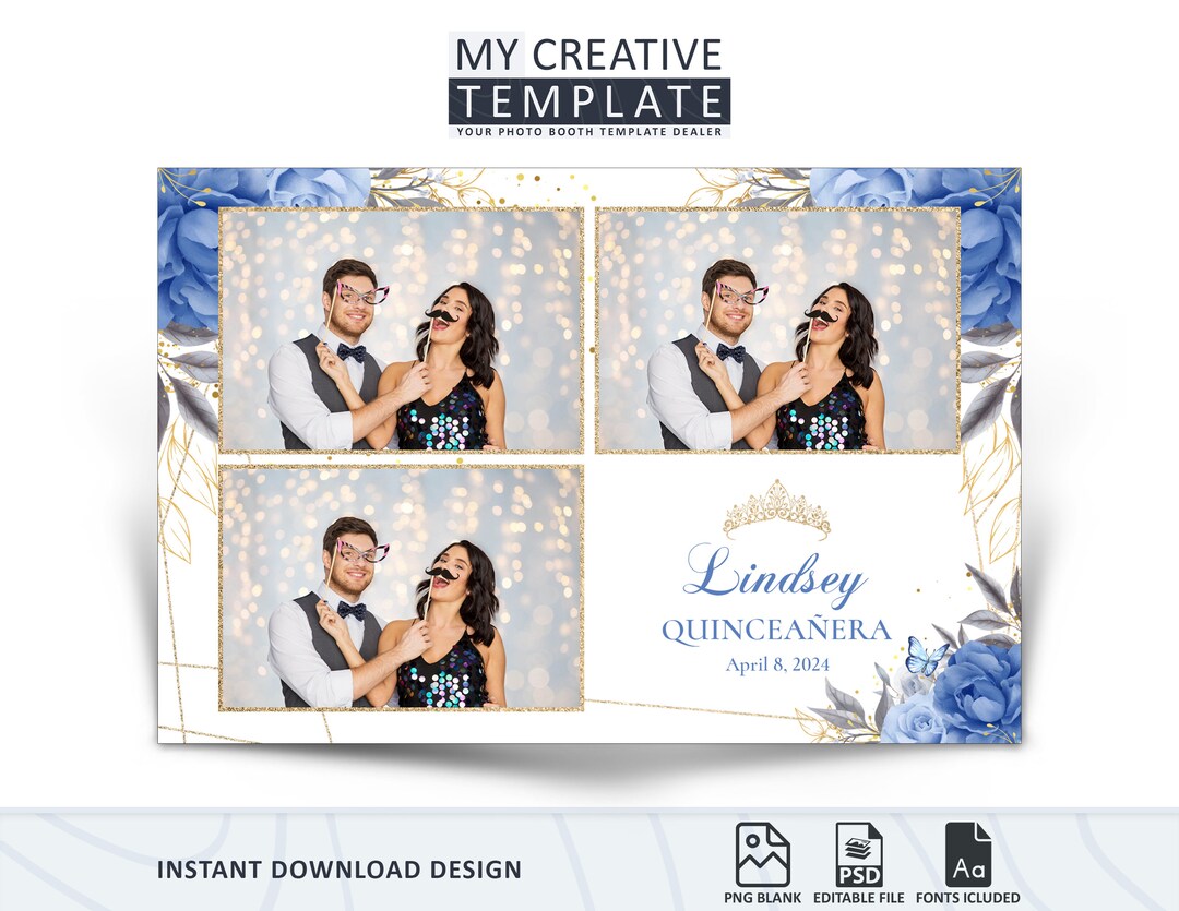 Quinceanera Photo Booth Template, Photo Booth Overlay, Photo Booth ...
