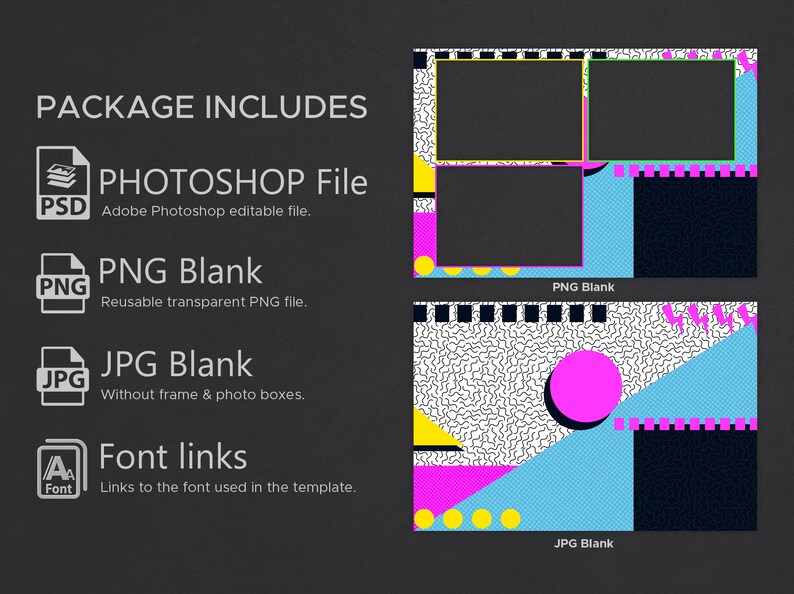 Retro Photo Booth Template, 90's Photo Booth Template, Photo Booth ...