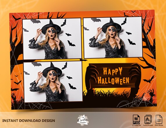 Halloween Photo Booth Template Photo Booth Template Zombie - Etsy