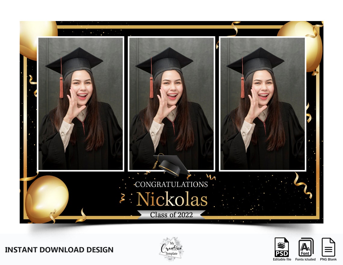 Photo Booth Template Graduation Class of Photobooth Template | Etsy